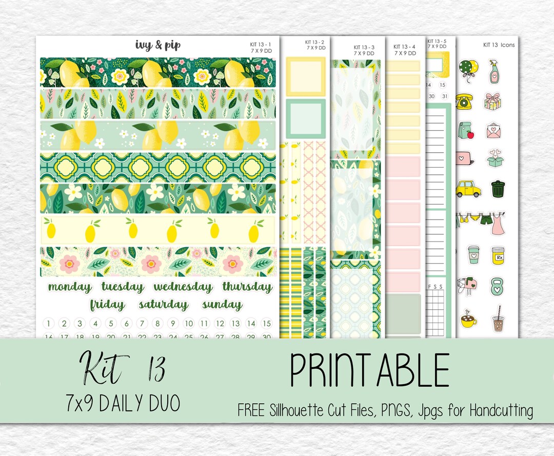 PRINTABLE 7 X 9 Daily Duo Sticker Kit Printable Sticker Kit Daily Duo ...