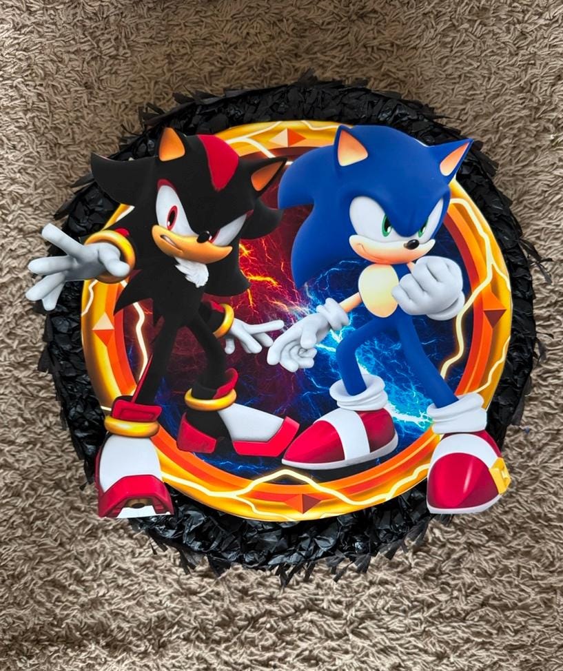 Sonic and Shadow Inspired Pinata, (small Size Pinata) - Etsy