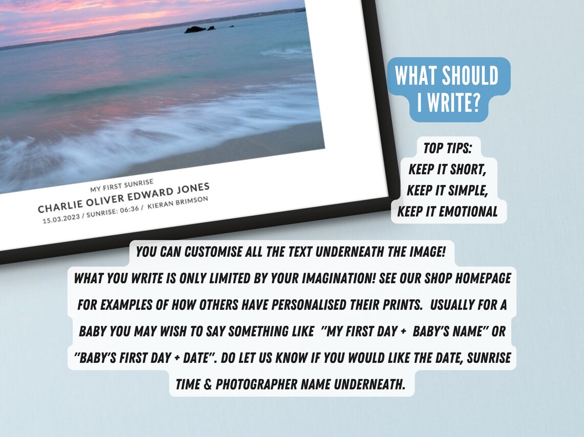 Father's Day Baby Sunrise Gift Personalised Dawn Print for Dad From the ...