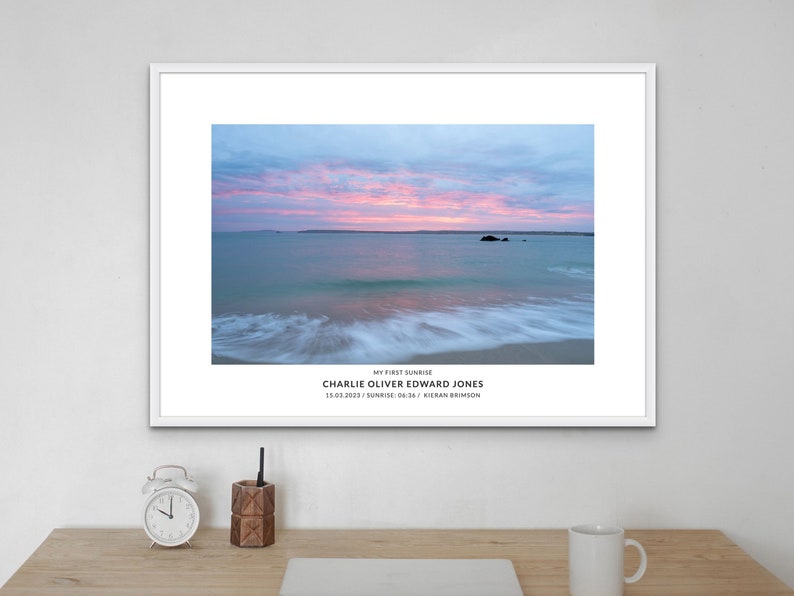 Father's Day Baby Sunrise Gift - Personalised Dawn Print for Dad From ...