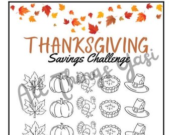 Thanksgiving Savings Challenge Tracker - Etsy