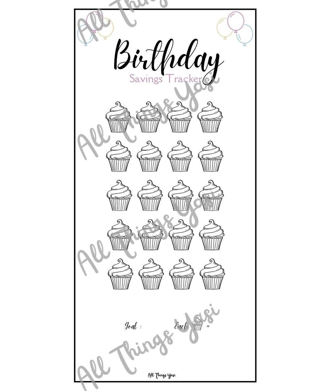 Digital - Birthday Savings Tracker - Etsy