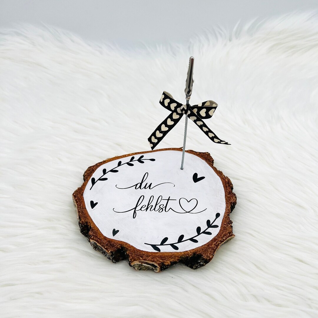 Photo Holder you Are Missing Note Holder Wooden Disc - Etsy