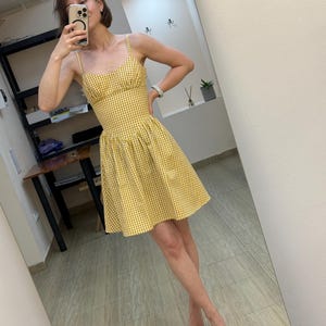 Pink Embroidered Cotton Mini Dress, Basque Waist Dress Fit and Flare ...