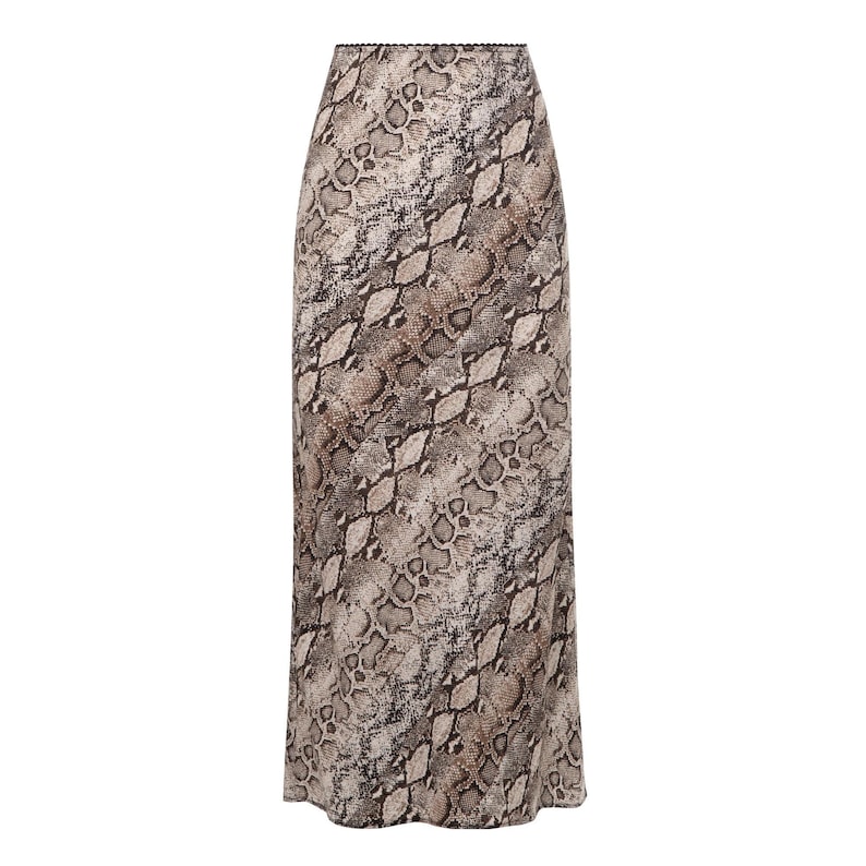 Snakeskin Print Midi Slip Skirt: Beige Bias Cut Python Animal Print - Etsy