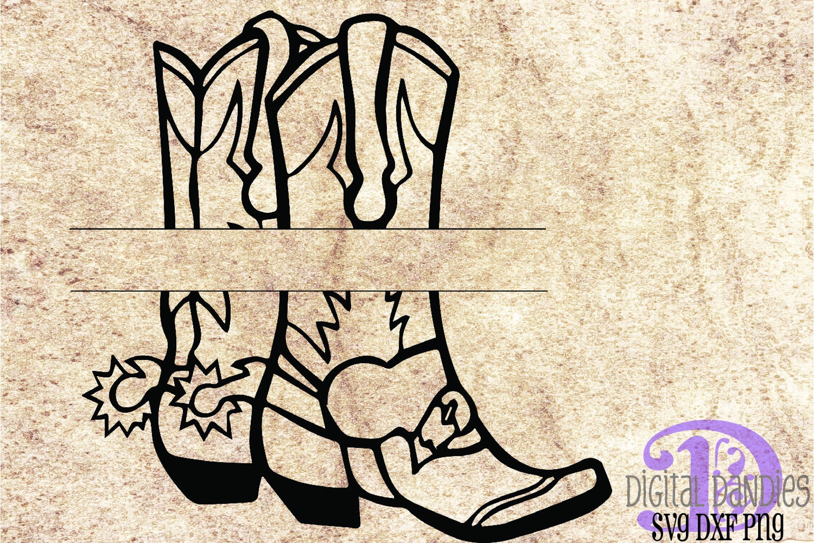 Cowboy Boots Spur Monogram SVG PNG DXF - Etsy