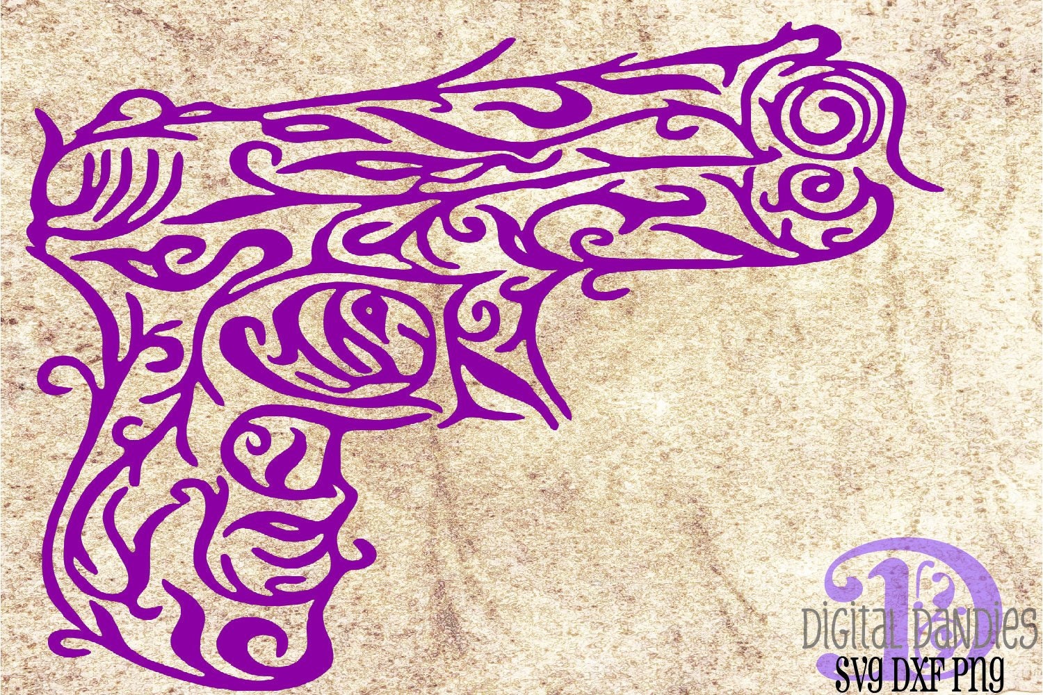 Decorative Fancy Gun SVG PNG DXF - Etsy