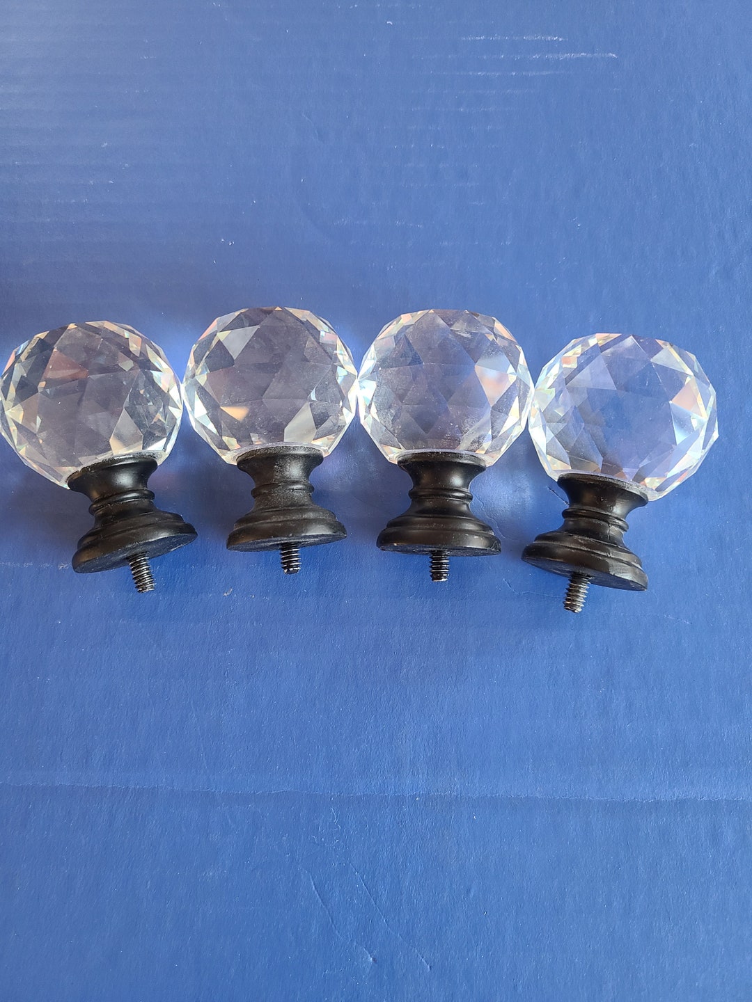 Vintage Lead Crystal Finials - Etsy