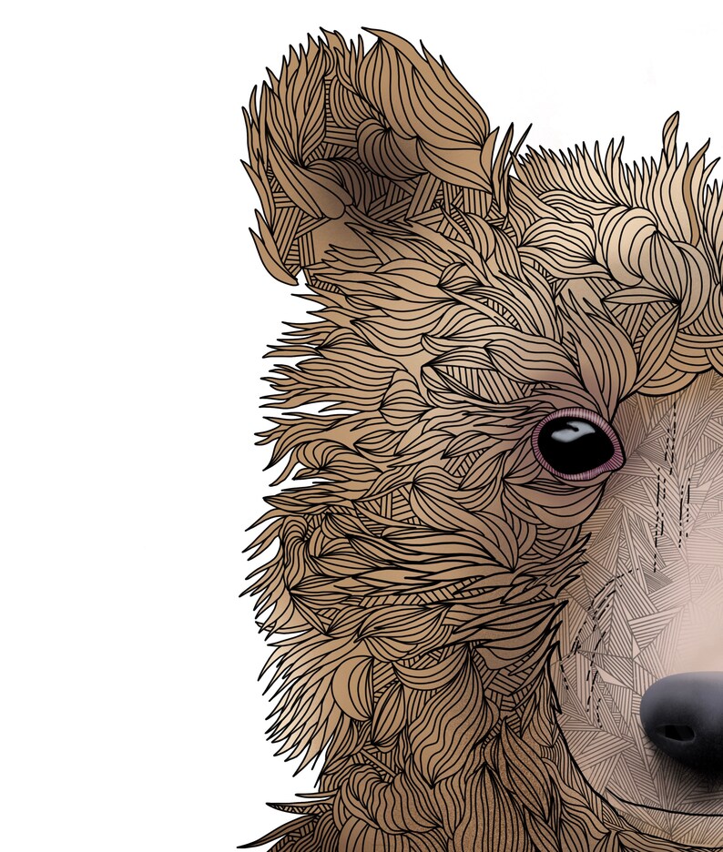Bear Print Bear Hug Print Bear Art Animal Print - Etsy UK