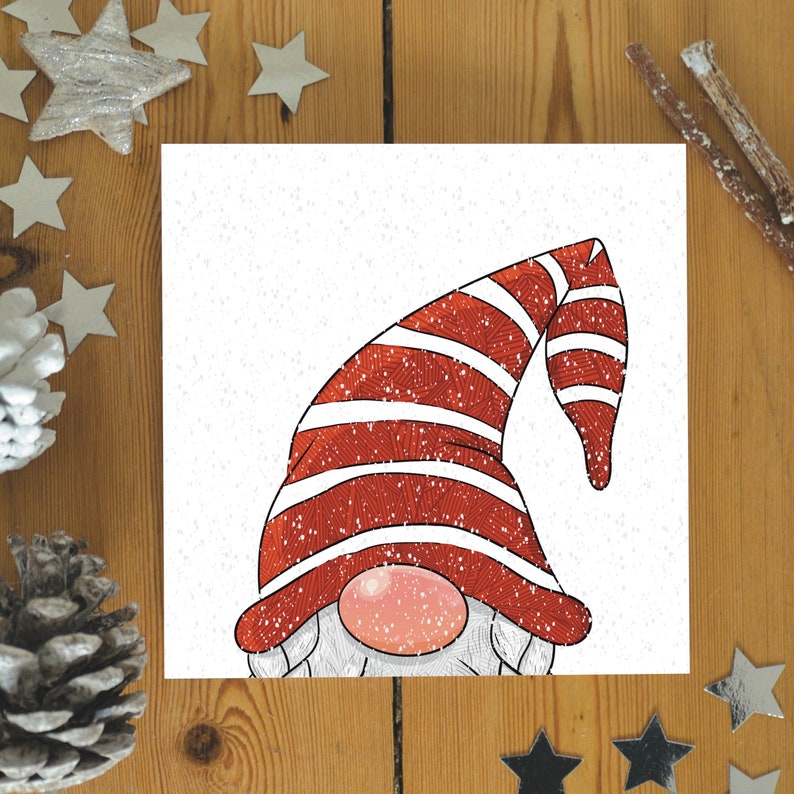 Christmas Gonk Card - Peeking Gonk - Gonk Greeting Card - Etsy UK