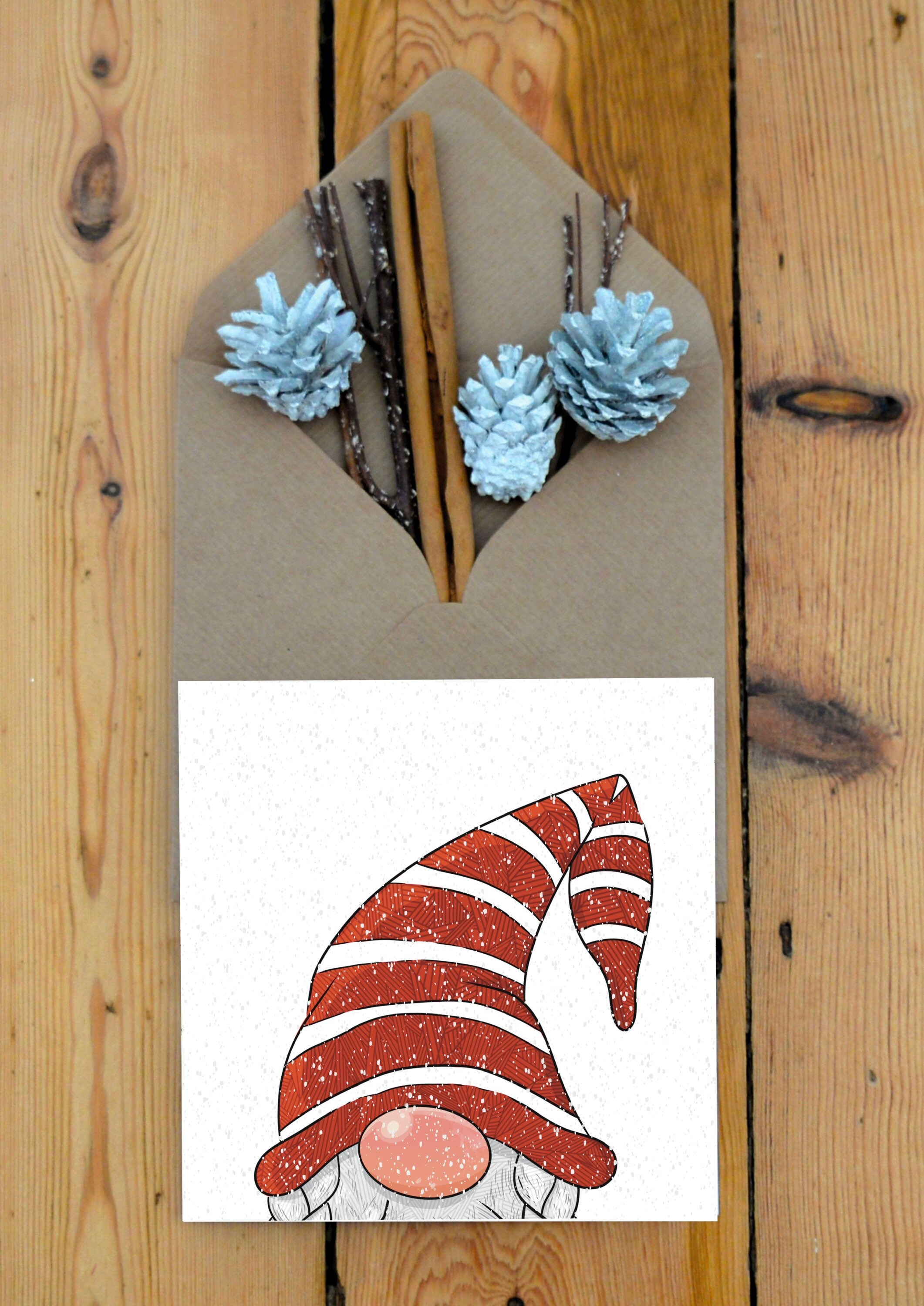 Christmas Gonk Card - Peeking Gonk - Gonk Greeting Card - Etsy UK