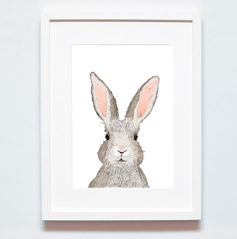 Rabbit Print - Bunny Print - Hare Print - Unframed Print - Bunny Decor ...
