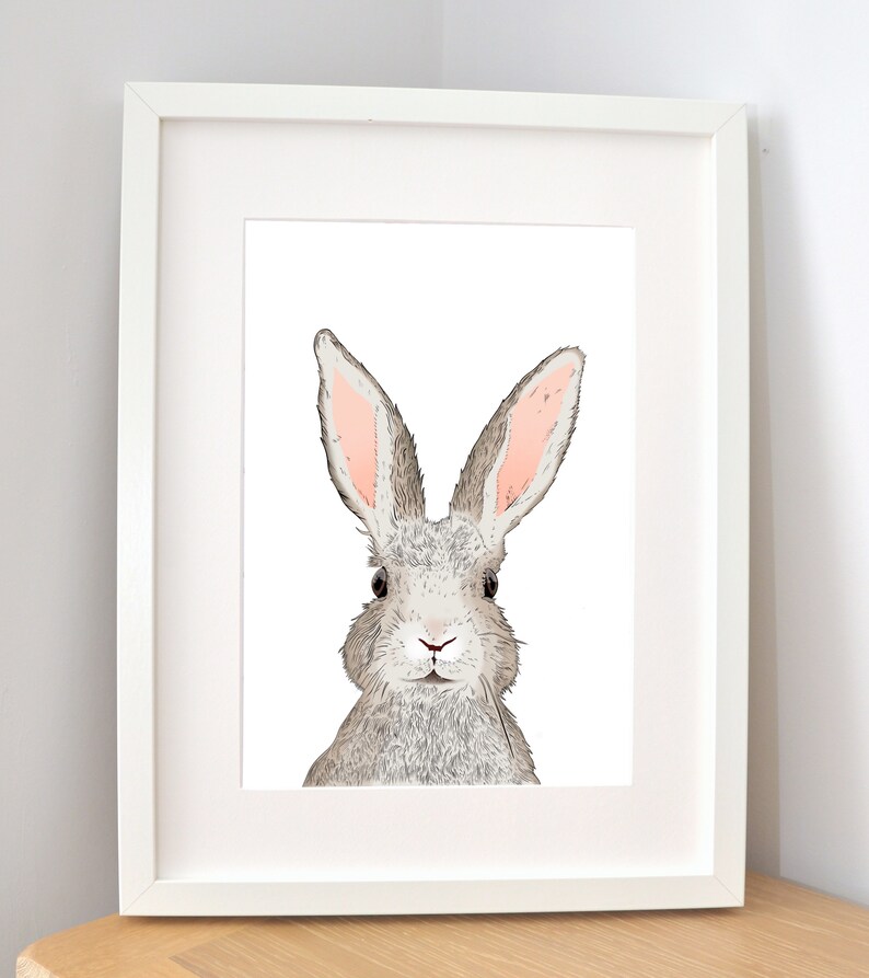 Rabbit Print - Bunny Print - Hare Print - Unframed Print - Bunny Decor ...