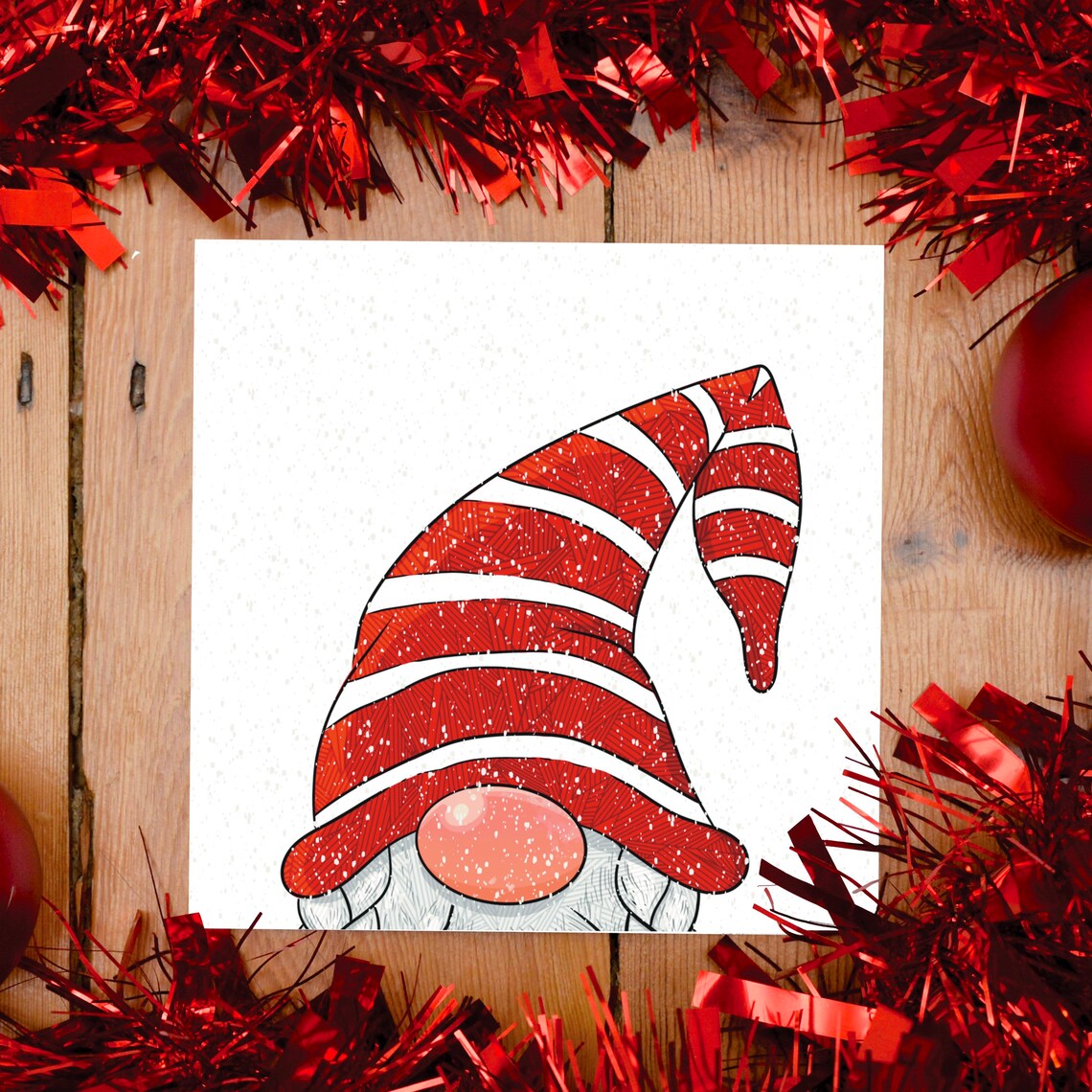 Christmas Gonk Card - Peeking Gonk - Gonk Greeting Card - Etsy UK