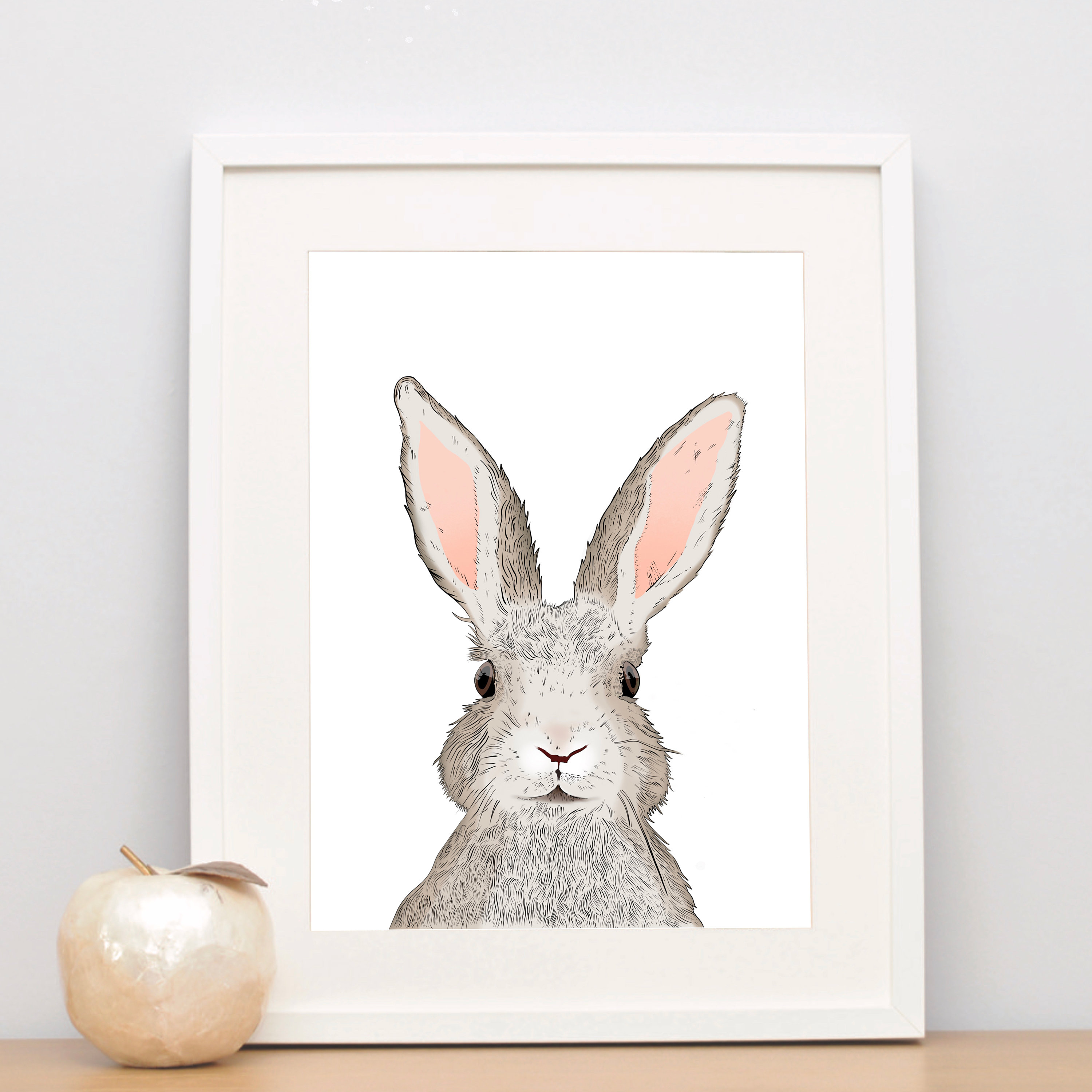 Rabbit Print - Bunny Print - Hare Print - Unframed Print - Bunny Decor ...