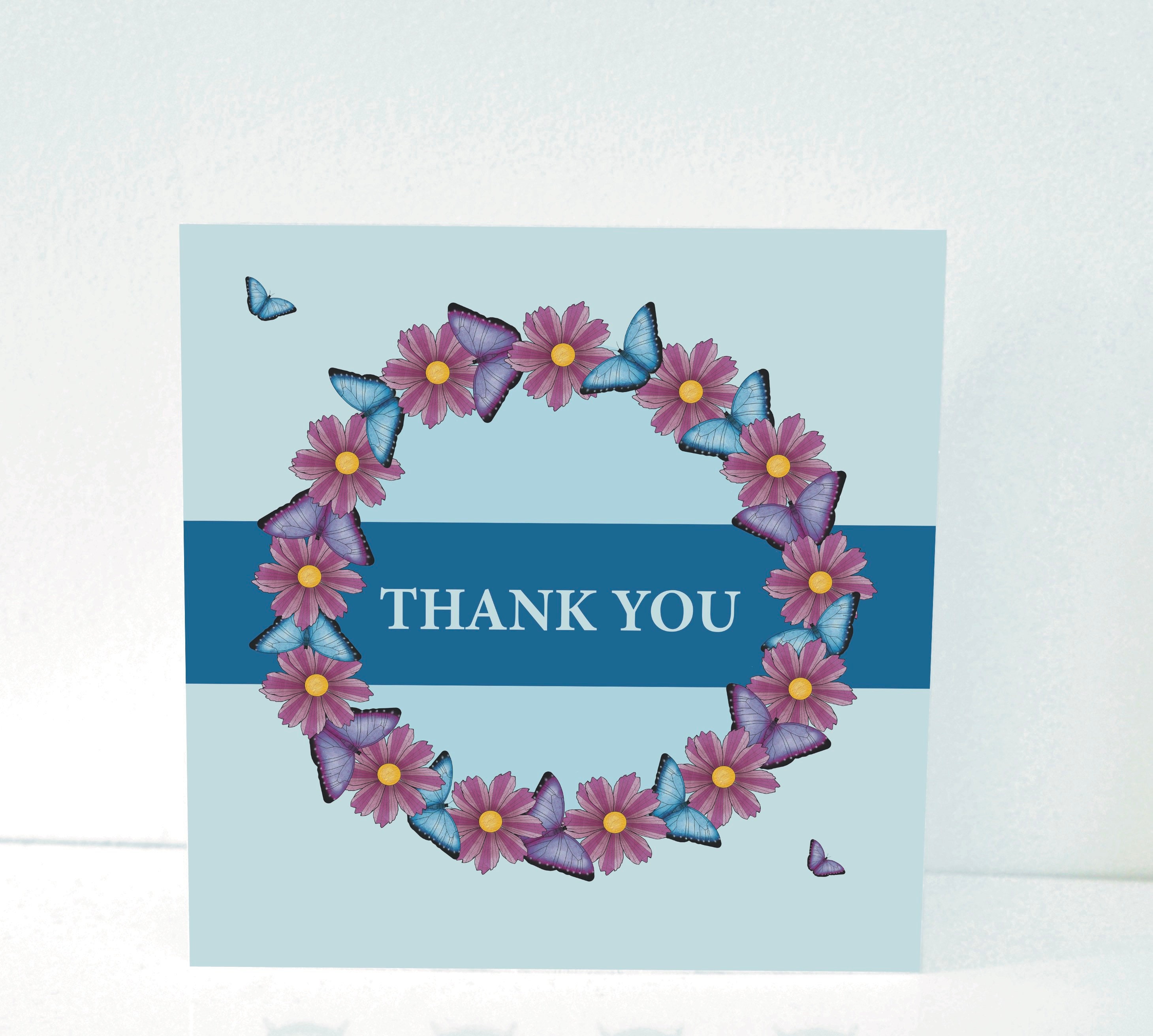 Thank You Greeting Card Pretty Illustrated Greetings Card - Etsy.de