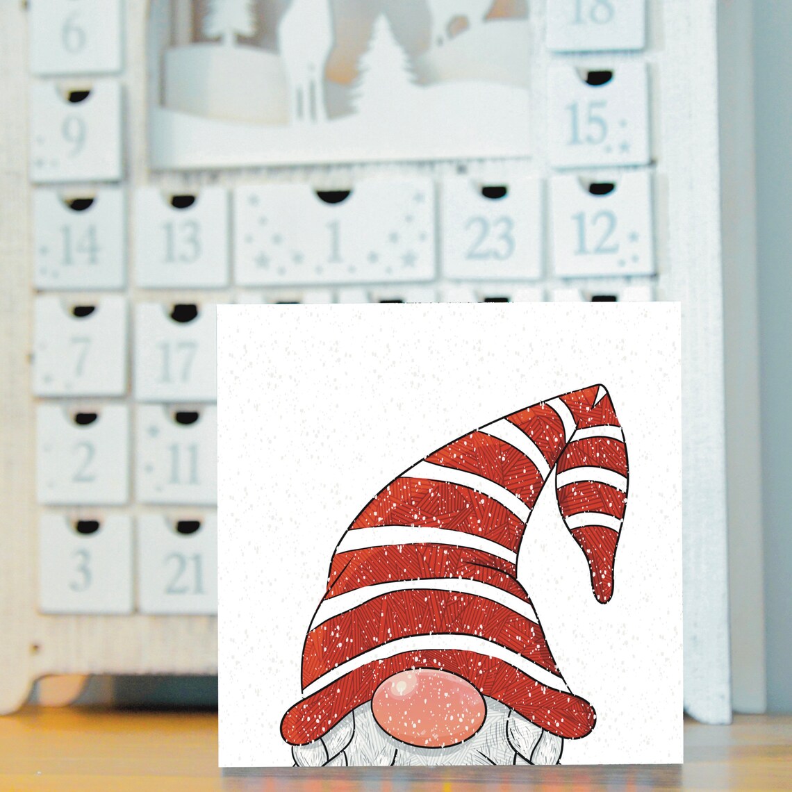 Christmas Gonk Card - Peeking Gonk - Gonk Greeting Card - Etsy UK