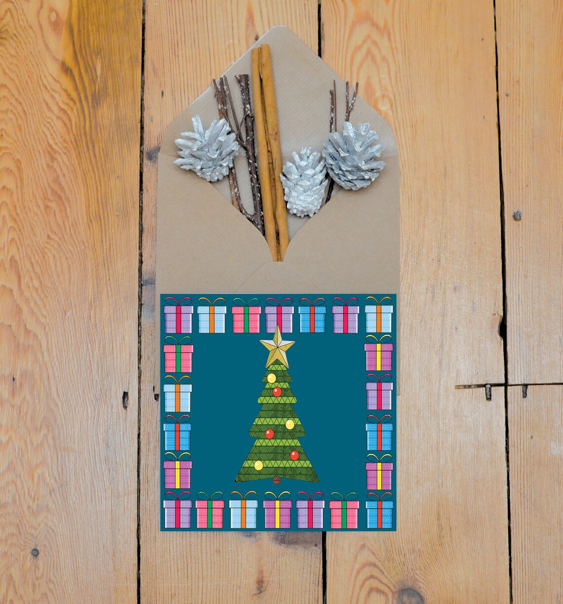 Christmas Tree Greeting Card Christmas Tree Christmas Card Recycled ...
