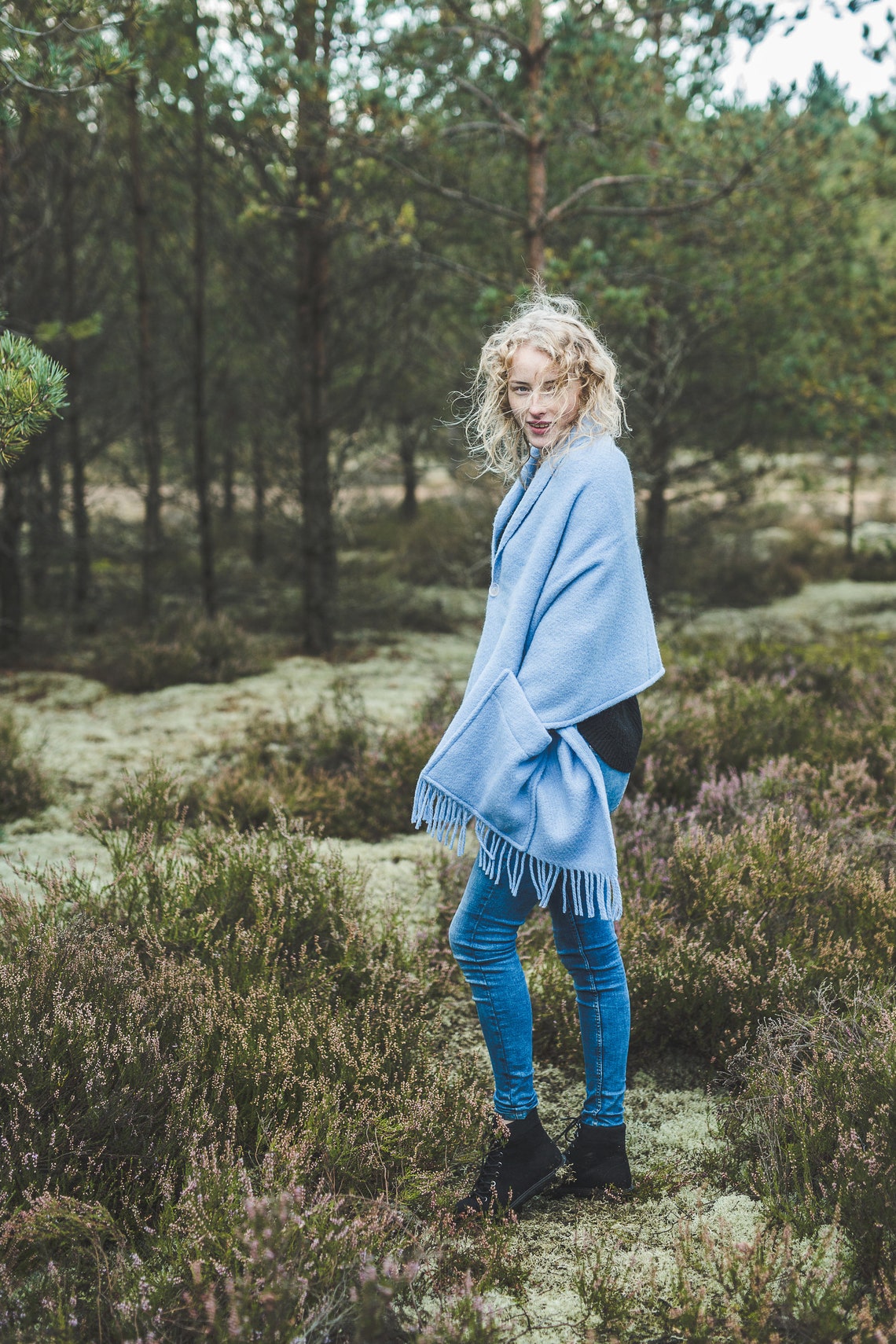 Cozy Fleece Wrap Shawl With Large Front Pockets for Women | Etsy