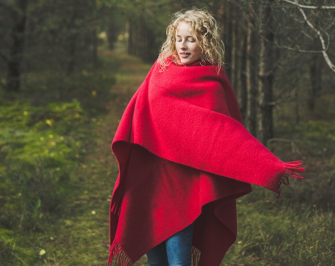 RUANA, Handwoven Mohair in Ruby With Touches of Sapphire. Like Wearing ...