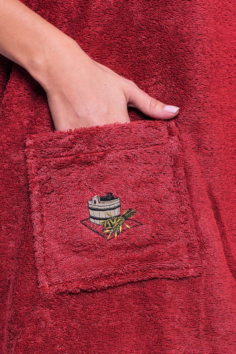 Cotton Terry Bath Wrap: Women's Sauna Sarong With Pocket - Etsy