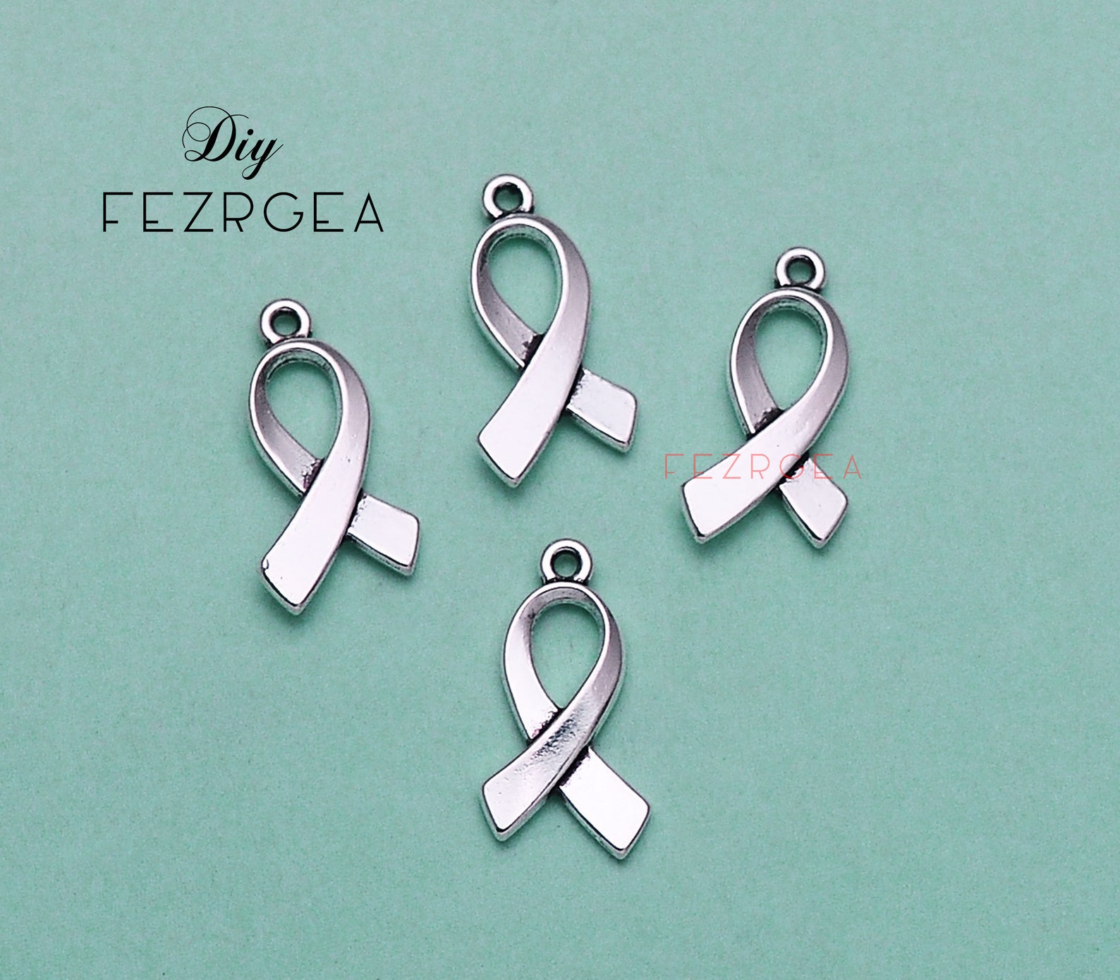 30pcs22x12mmantique Silver Awareness Ribbon Charms. Ribbon | Etsy