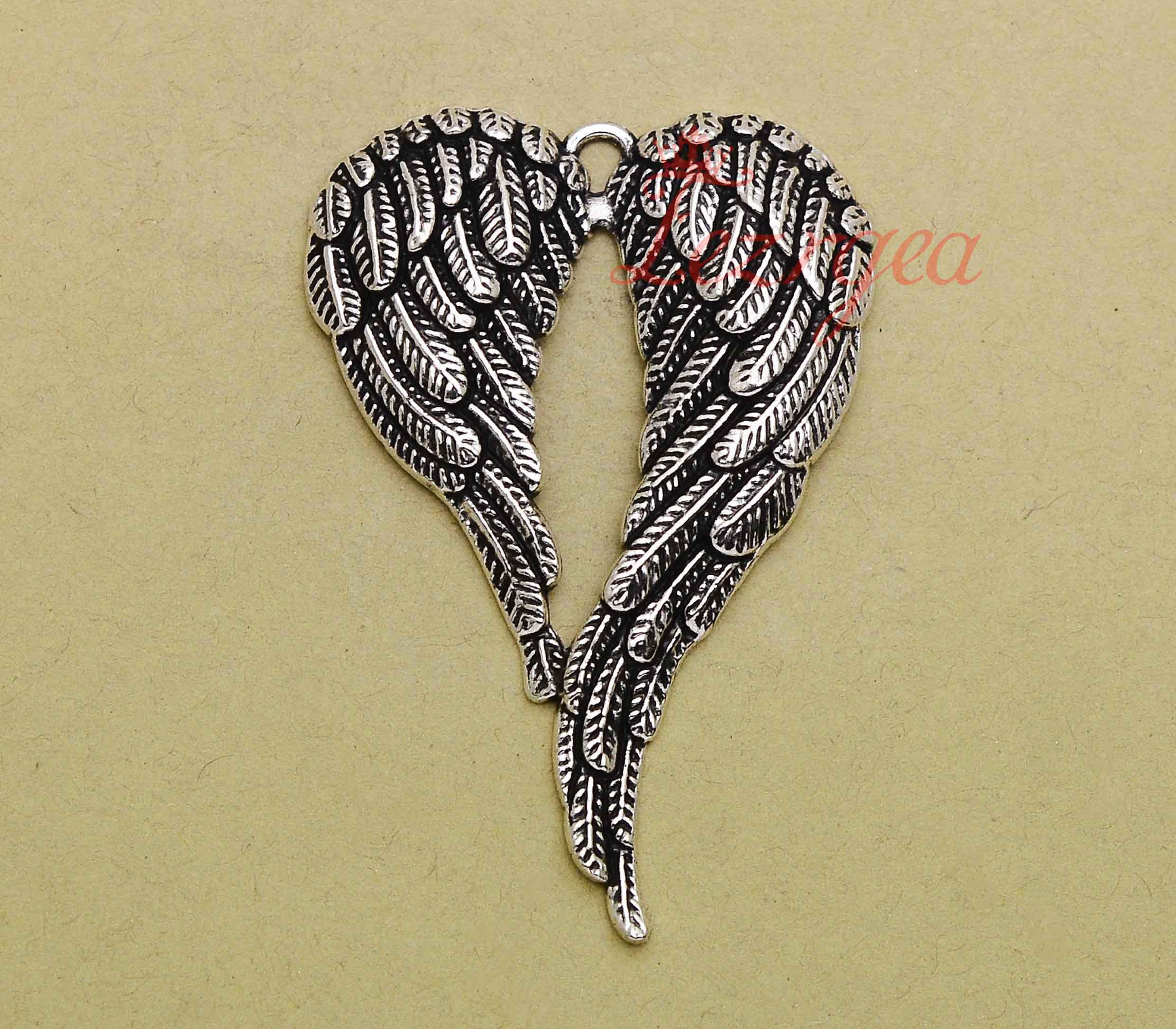 3PCS Antique Silver Angel Wing Charms. Large Angel Wing - Etsy