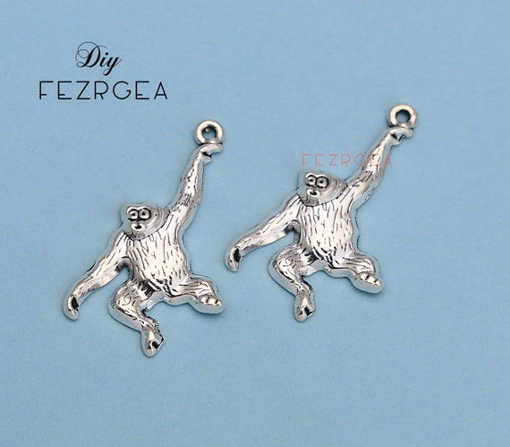 10PCS Antique silver Monkey charms. Animal pendants. CY087 | Etsy