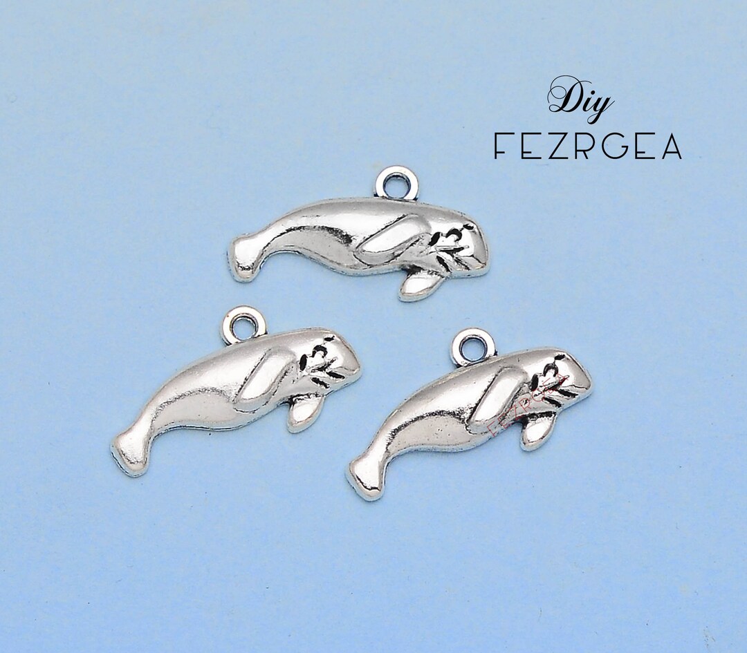 25pcs--24x13mm, Antique Silver Manatee Charms. Sea Life Pendants. - Etsy