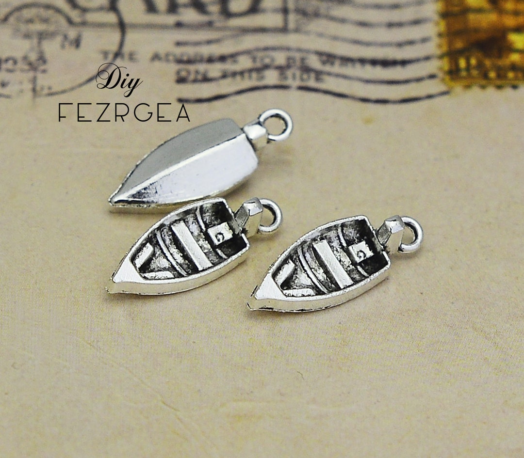 25PCS Antique Silver Rowing Charms. 3D Boat Canoe Pendants. CY0253 - Etsy