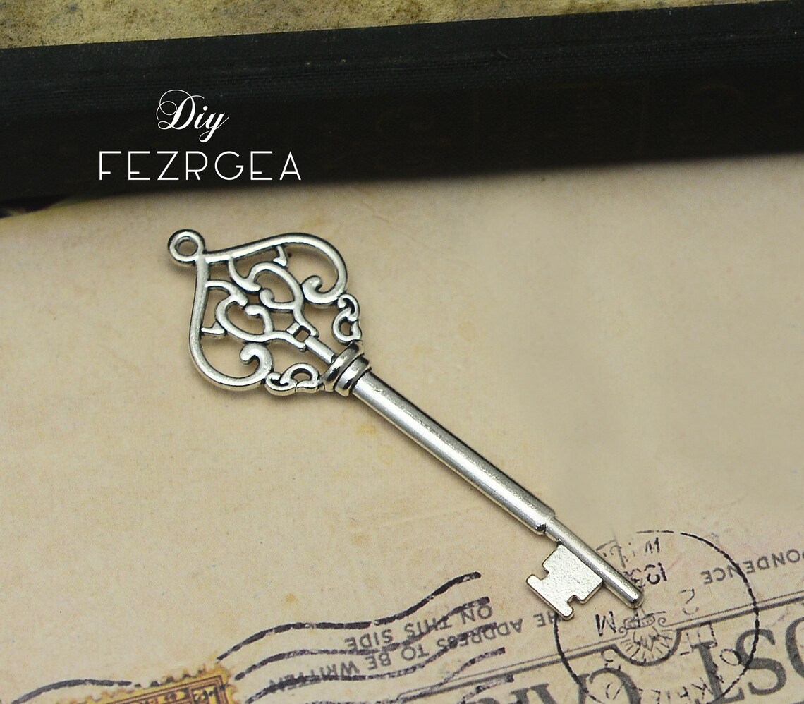 10PCS Antique Silver Large Flower Key Charms. Home Key - Etsy