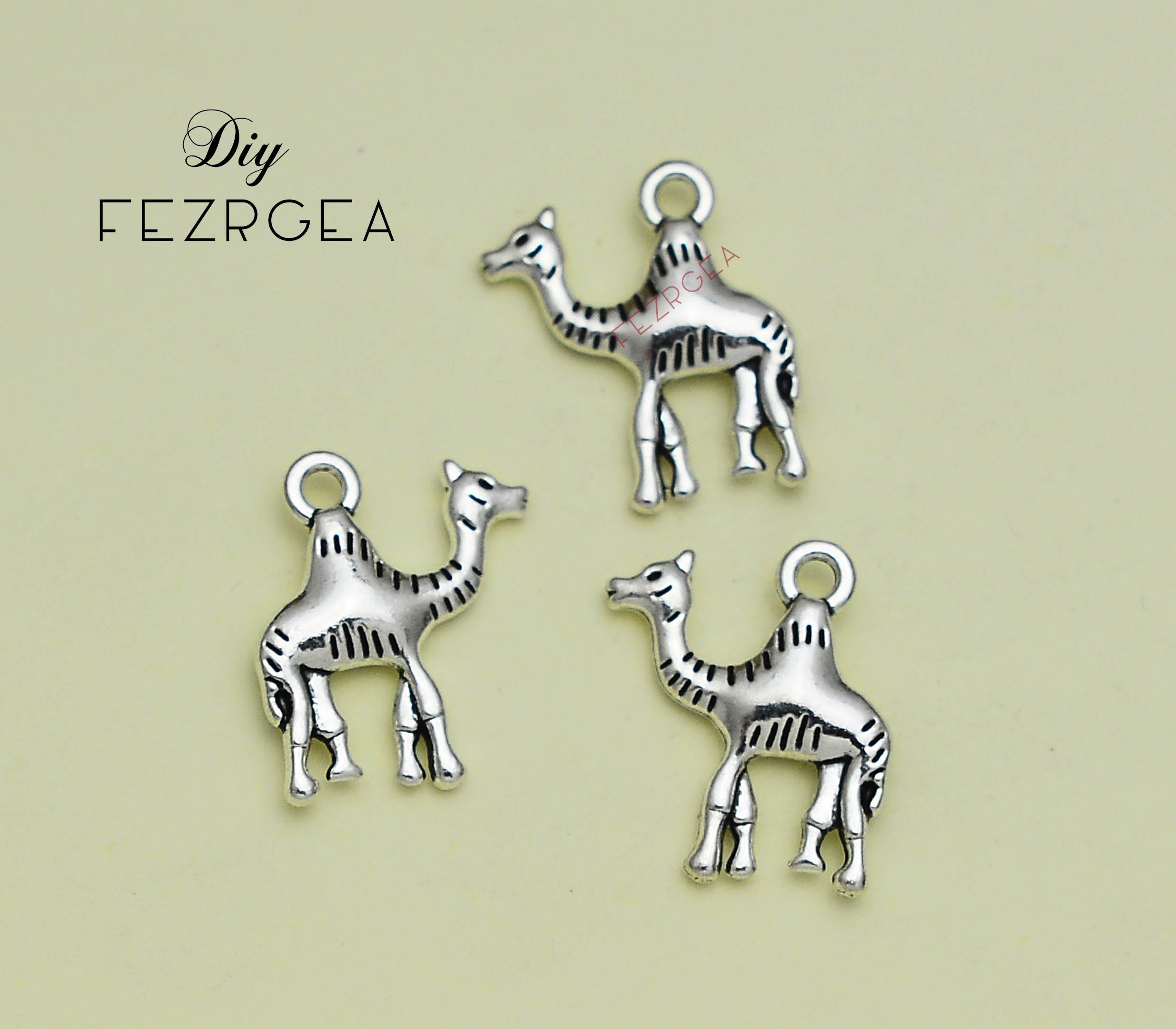 15pcs--15x22mm, Antique Silver Camel Charms. Double Side Camel Pendants ...