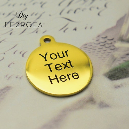 Custom Stainless Steel Charmpersonalized Laser Engraved - Etsy