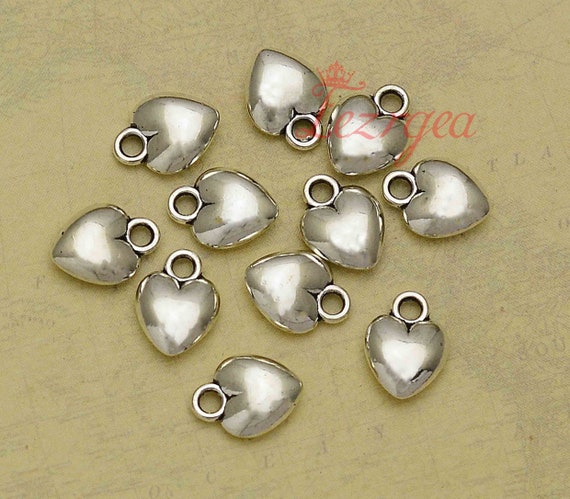 50PCS Antique Silver Mini Heart Charms.3d Pendants. CY018 | Etsy