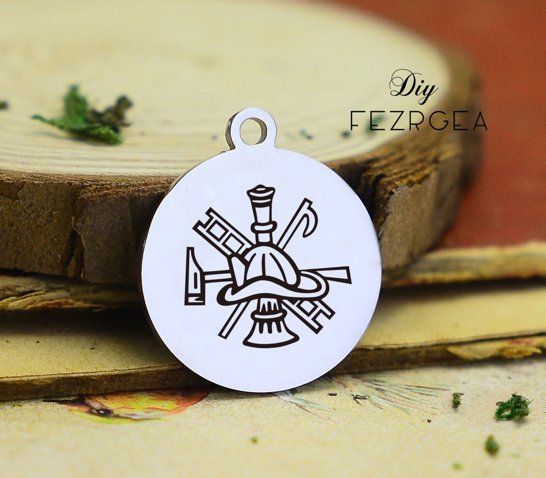 Firefighter Stainless Steel Charm,personalized Fire Control Engraved ...