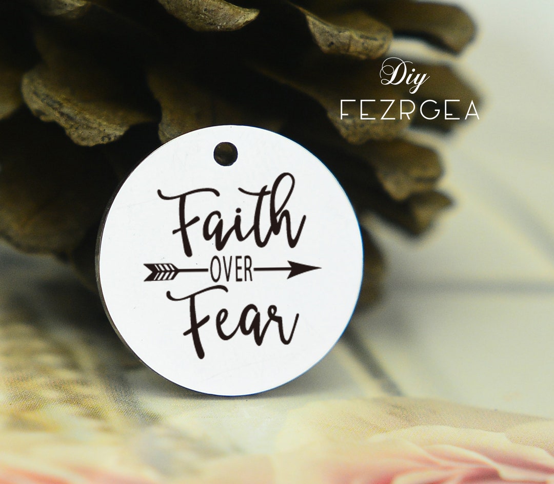 Faith Over Fear Stainless Steel Charm,personalized Arrow Engraved ...