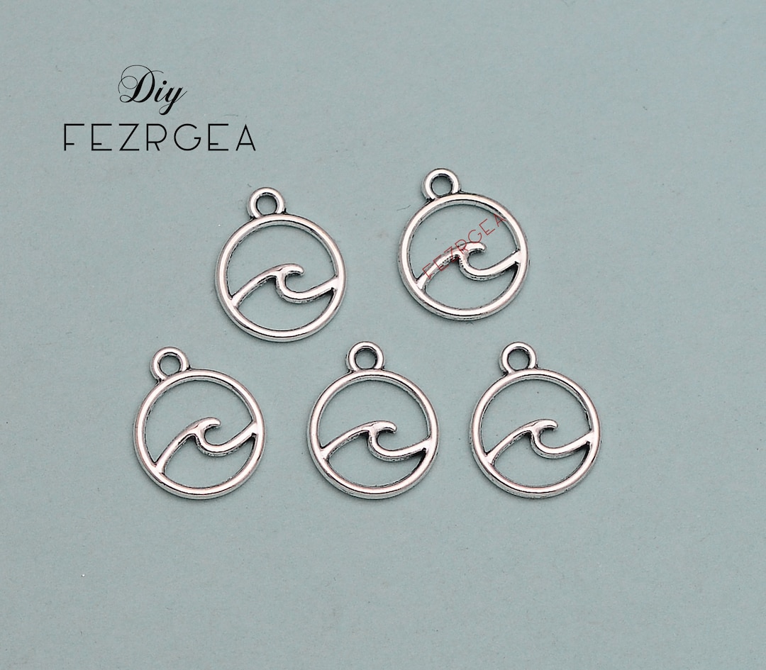 50pcs--12x15mm, Antique Silver Sea Wave Charms.ocean Wave Pendants. - Etsy