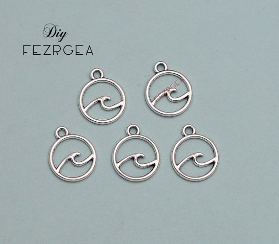 50pcs12x15mm Antique Silver Sea Wave Charms.ocean Wave - Etsy