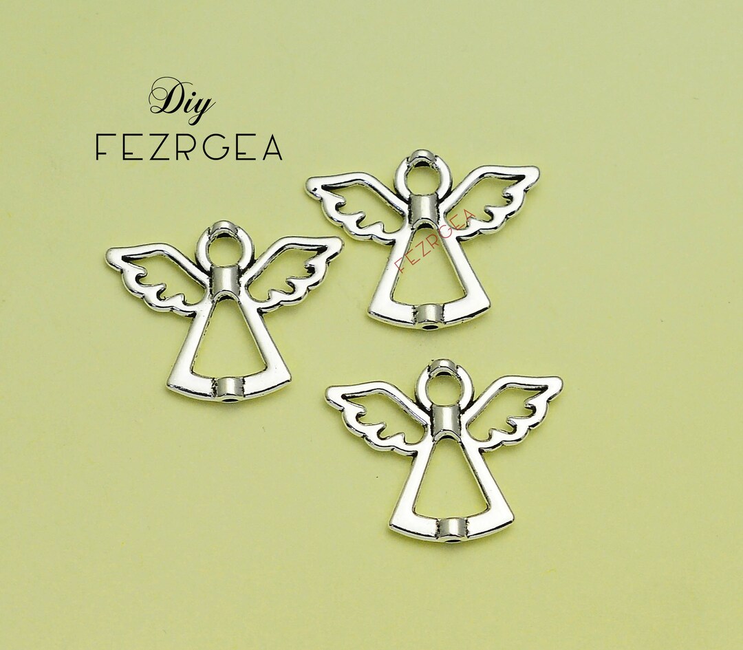 20pcs--22x28mm, Antique Silver Angel Charms.fairy Bead Pendants. - Etsy