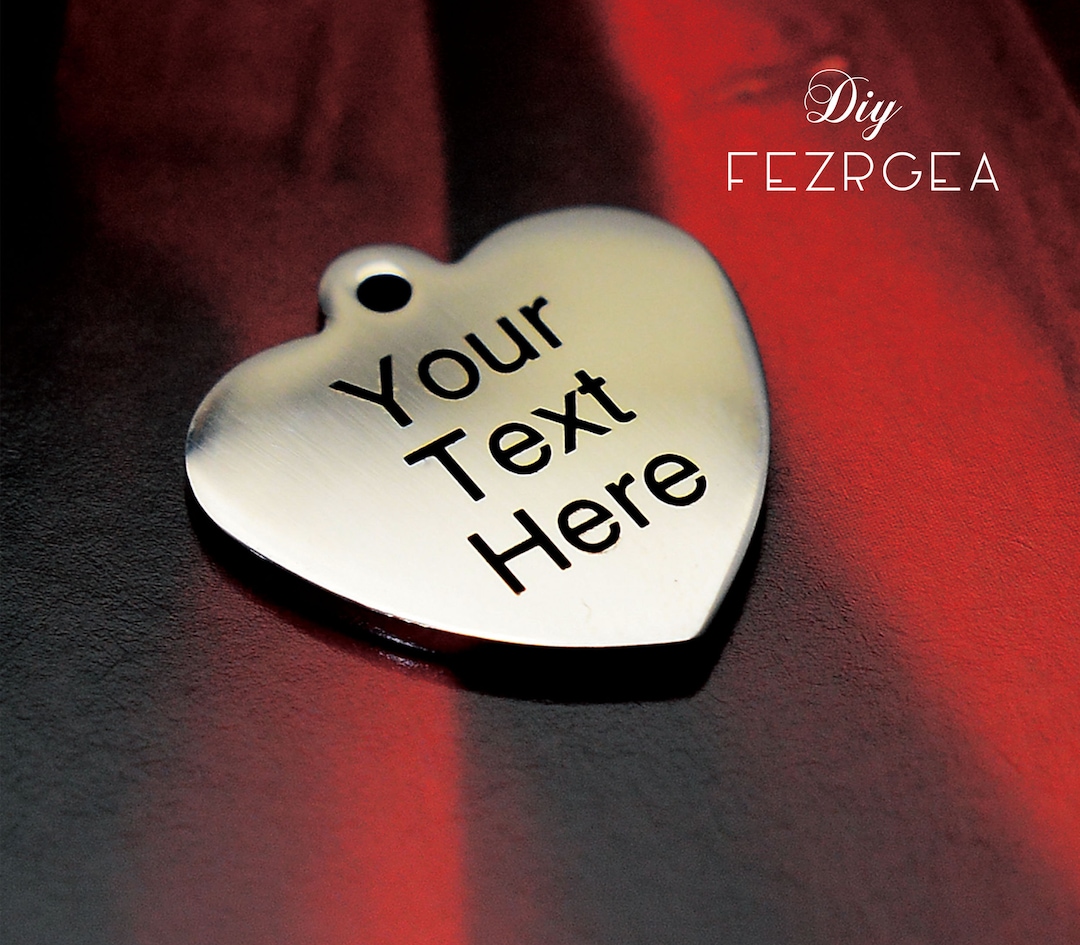 Custom Stainless Steel Charm,personalized Laser Engraved Charms,heart ...