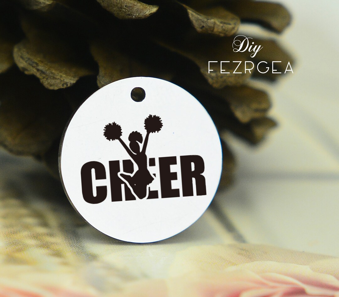 Cheerleader Stainless Steel Charm,personalized Cheer Engraved Charms ...