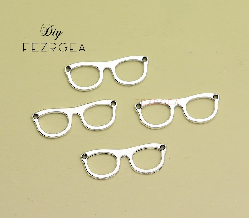35pcs--29x10mm, Antique Silver Eyeglasses Charms.spectacles Charm ...