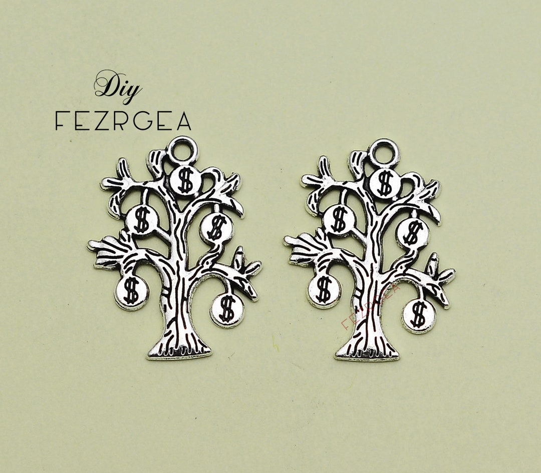 15pcs--21x28mm,antique Silver Money Tree Charms. Life Tree Pendants. - Etsy