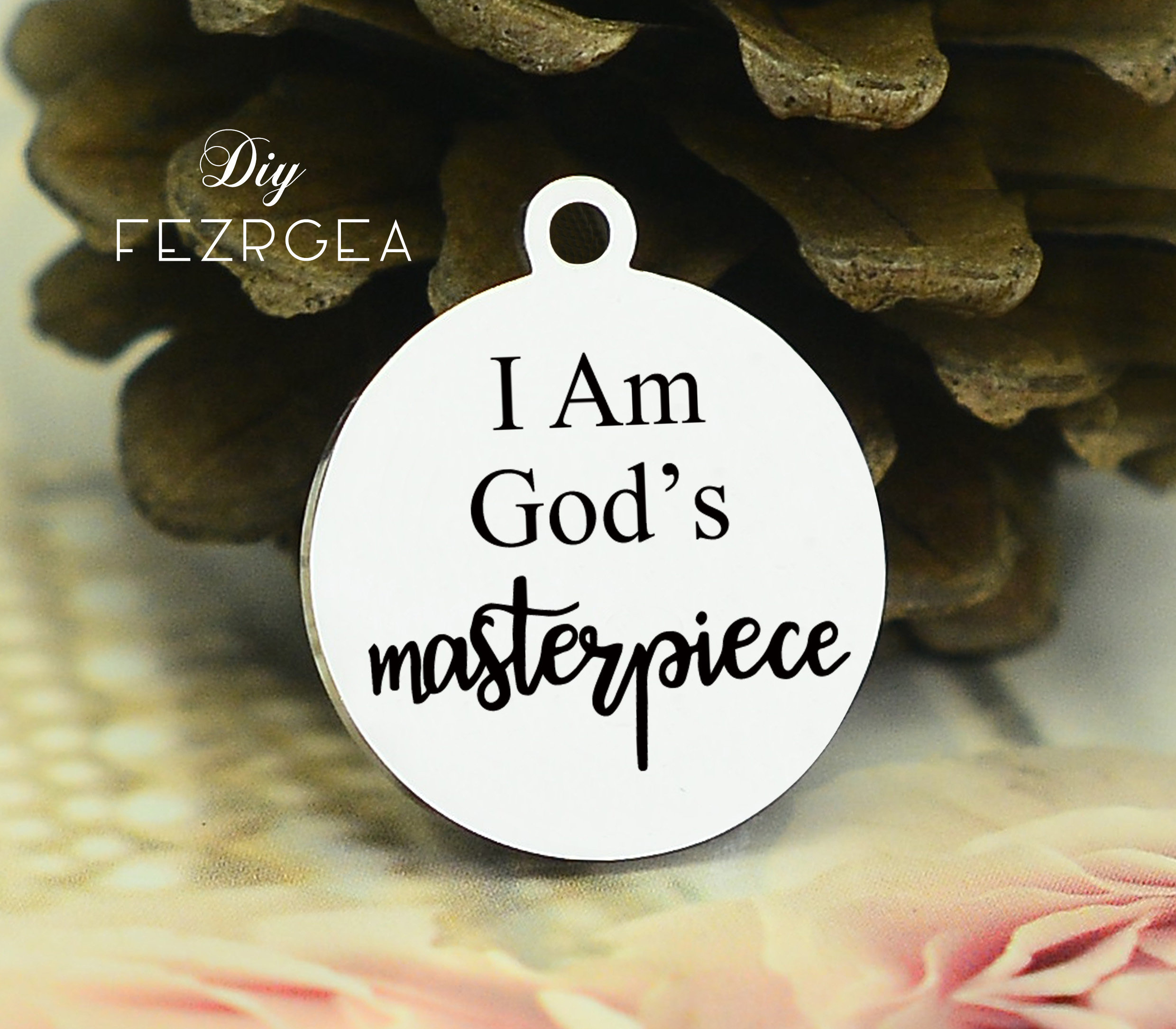 I Am God's Masterpiece Stainless Steel Charmpersonalized | Etsy