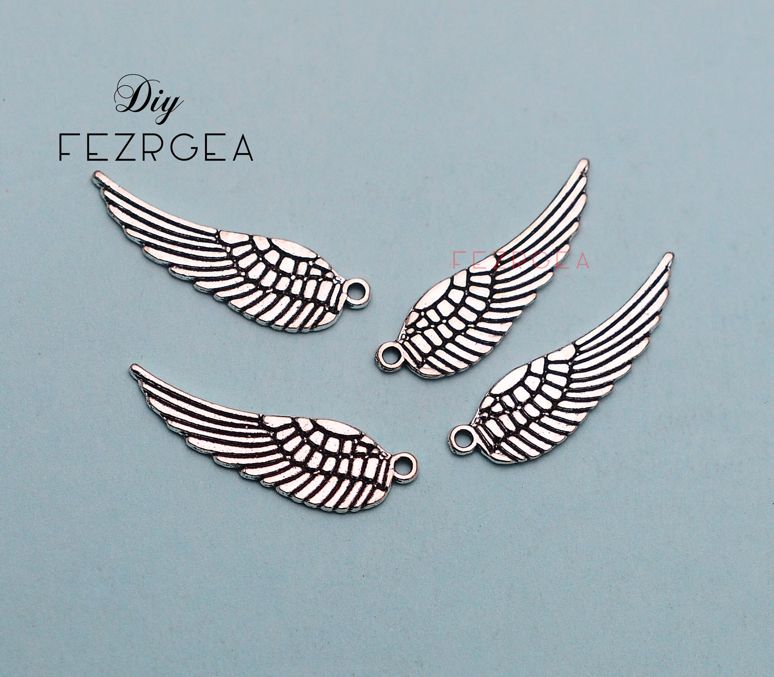 20pcs--9x30mm, Antique Silver Angel Wing Charms.angel Wing Pendants. - Etsy