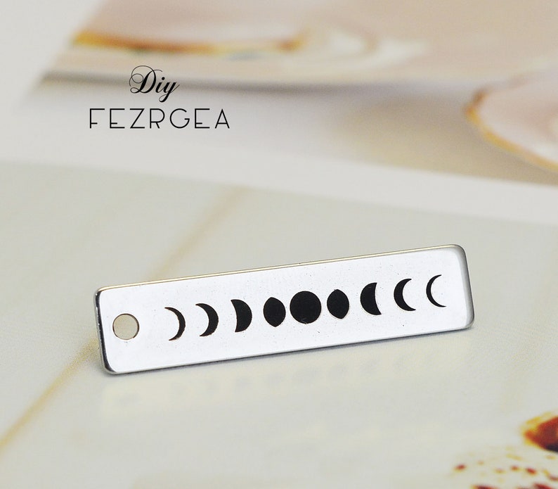 Moon Stainless Steel Charmpersonalized Moon Laser Engraved - Etsy