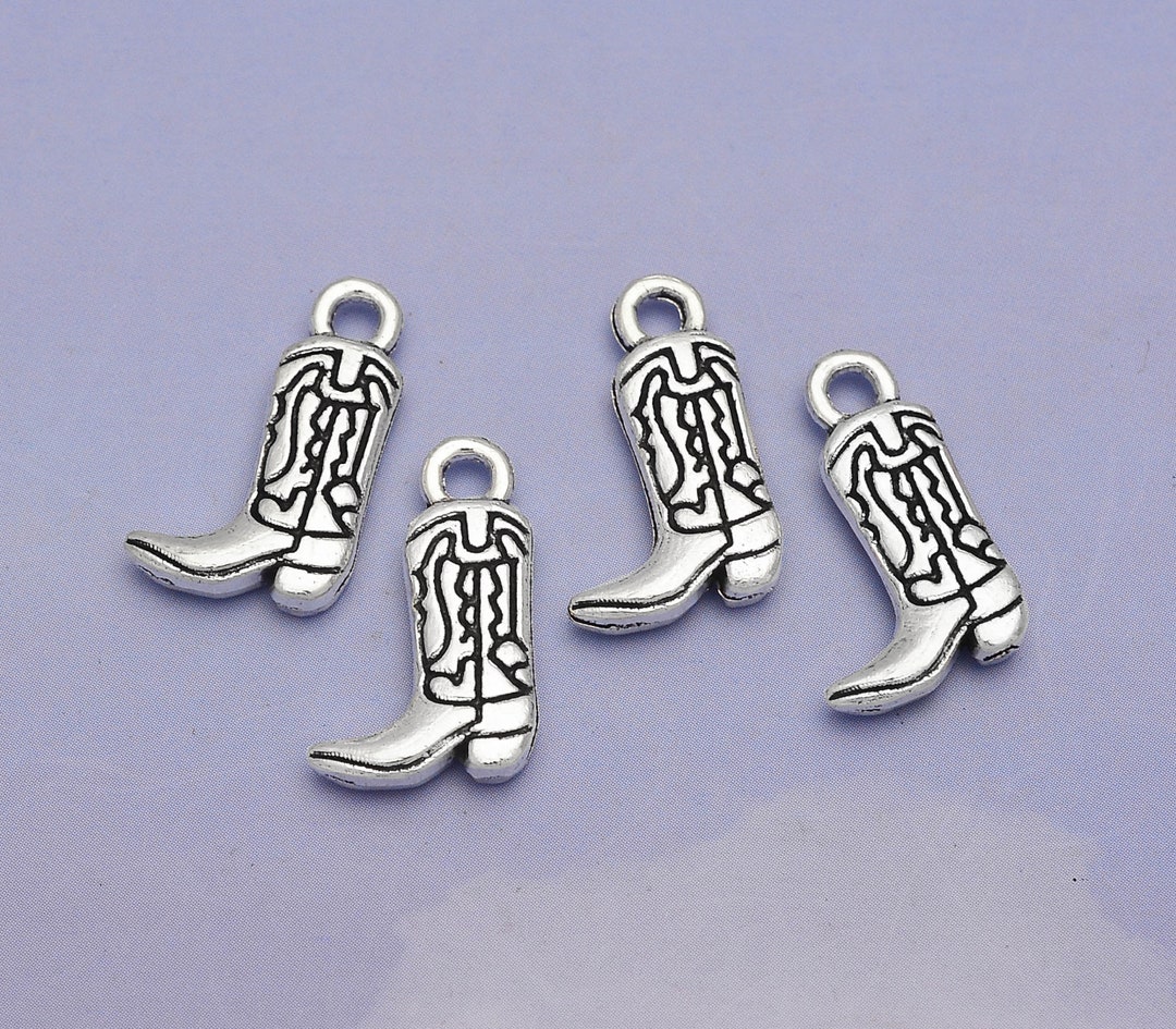 25PCS Antique Silver Cowboy Boot Charms.shoe Pendants. - Etsy