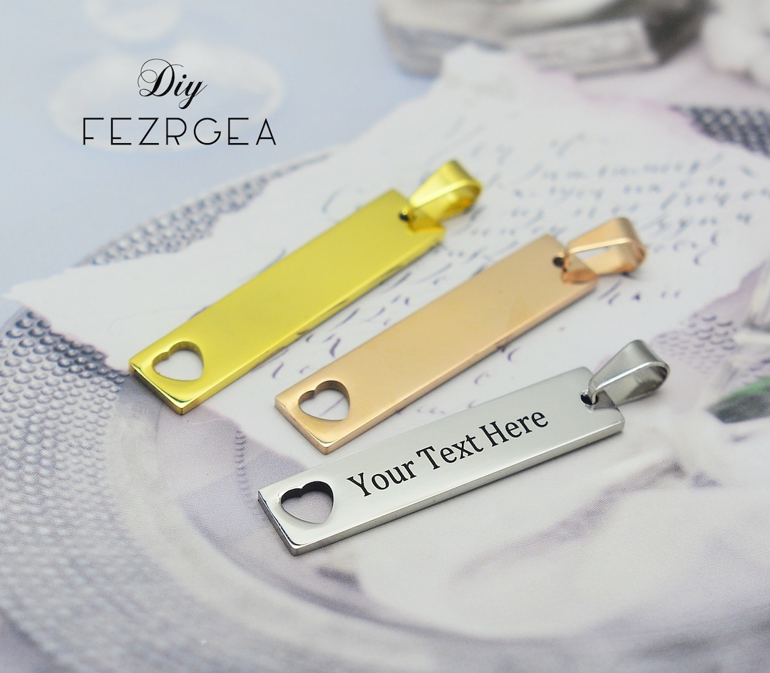 Custom Stainless Steel Tag Charm,personalized Laser Engraved Tag Charms ...