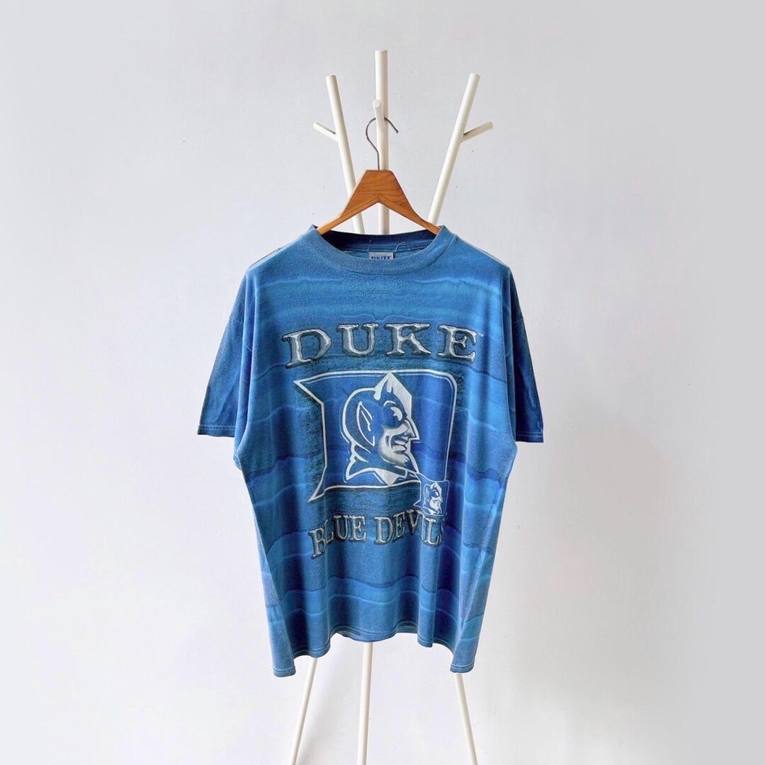 90s Duke University Blue Devils T-shirt/ L - Etsy
