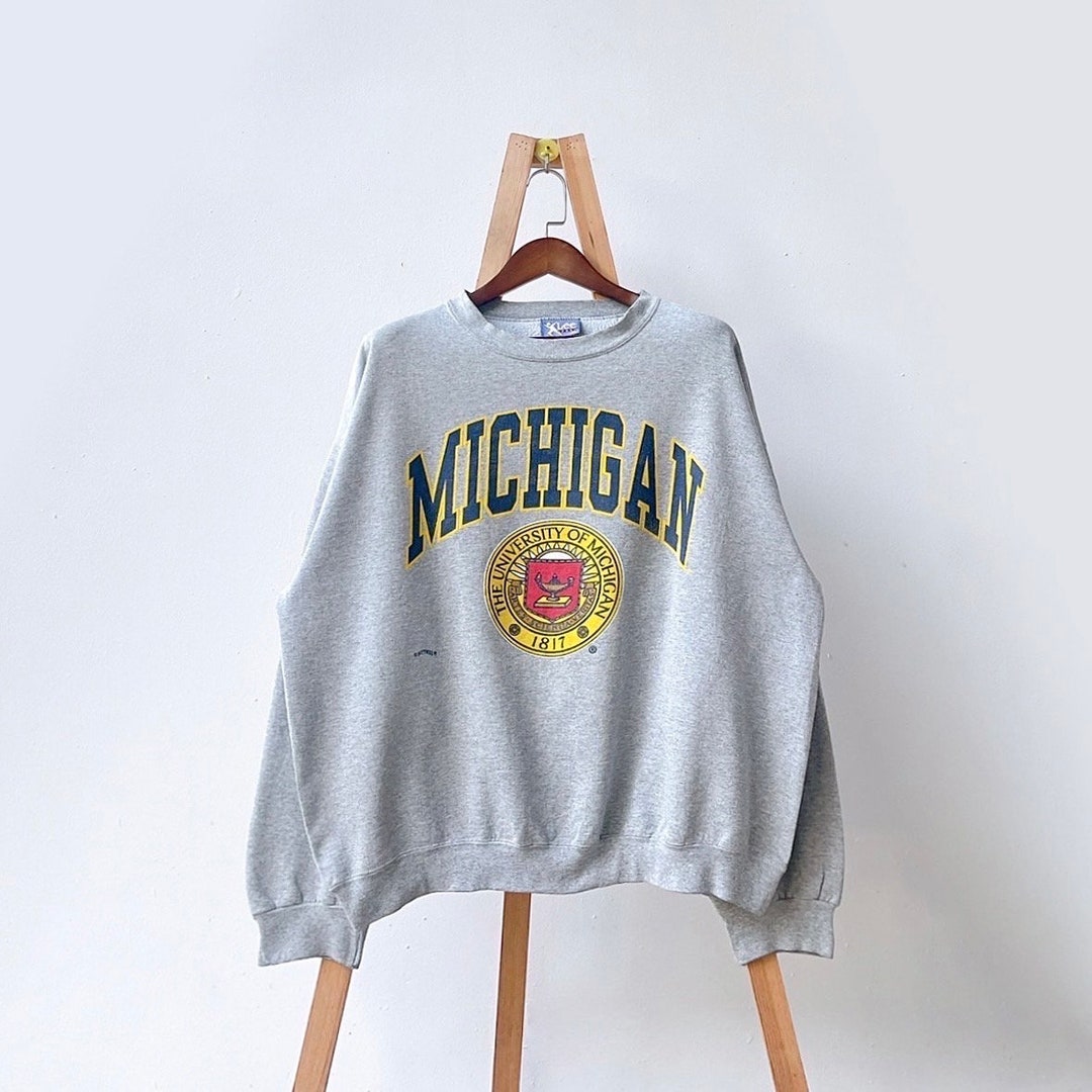 90s University of Michigan Crewneck Sweatshirt/ XL - Etsy